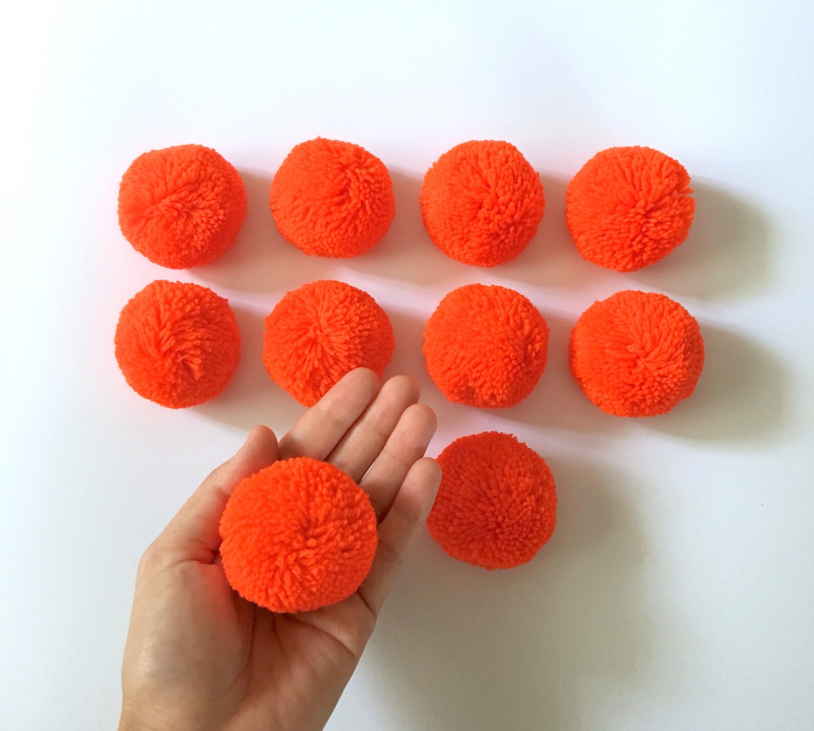 Orange Big Pom Pom 2 Inches Boho Decor Party Supplies Yarn - Etsy