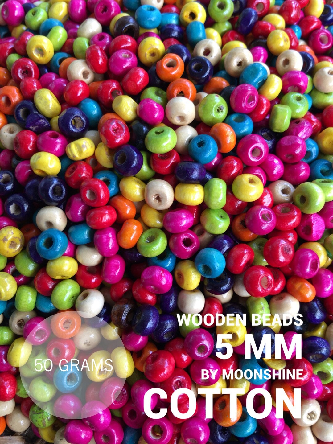 Hmong Tiny Mixed Color Wooden Beads 5 Mm 50 Grams, Ethnic Boho Crafts ...