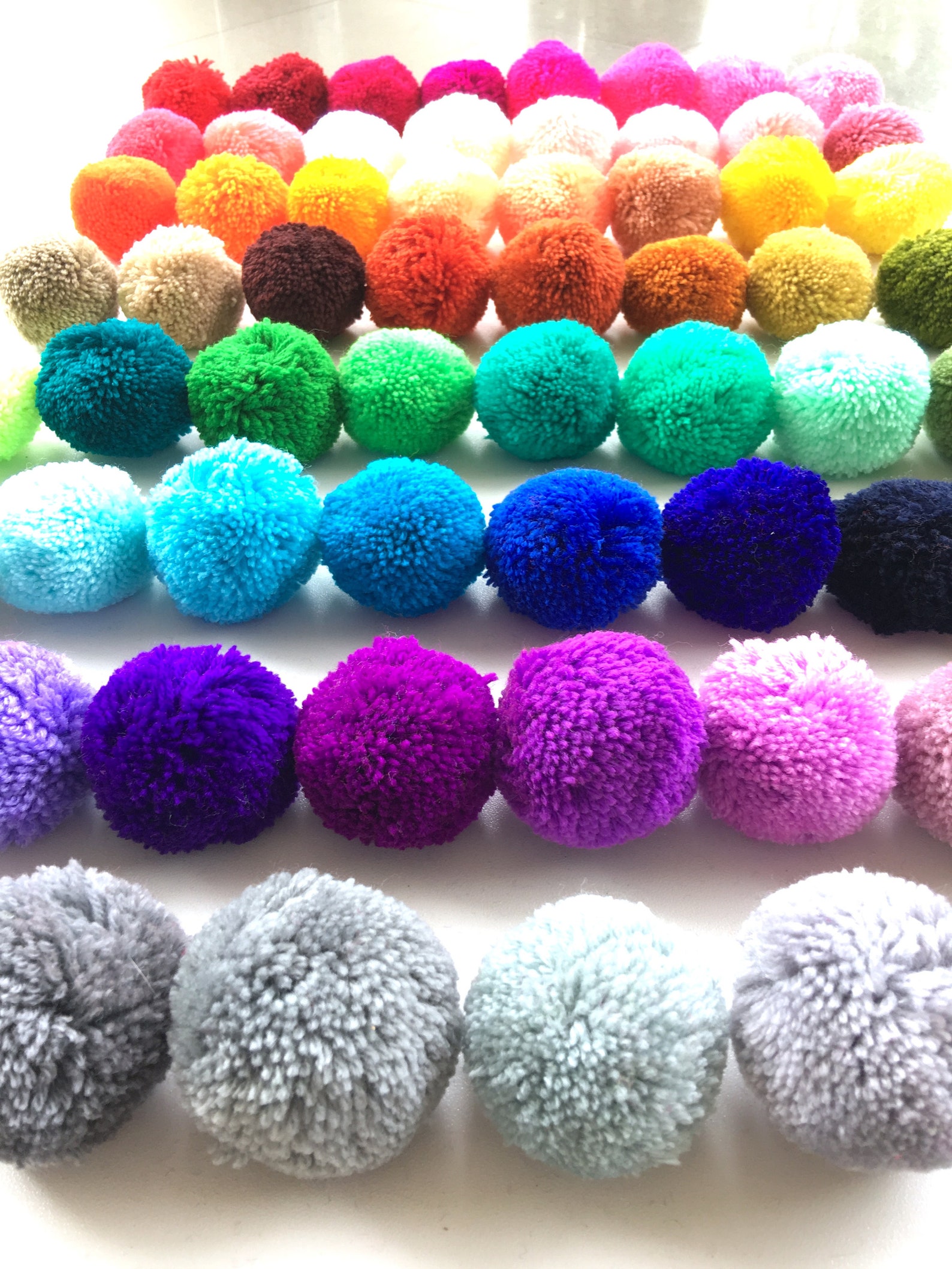 Teal Big Pom Pom 2 Inches Boho Decor Party Supplies Yarn Pom | Etsy