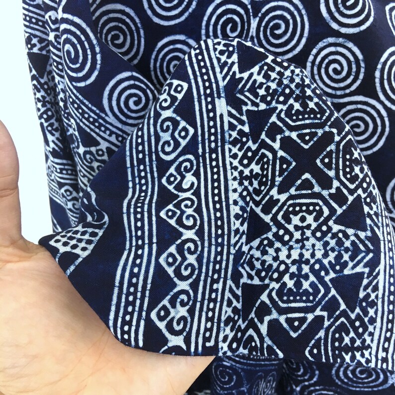 Handmade Tribal Hmong Indigo Batik Scarf Wax Hand Block - Etsy