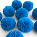Ocean Blue Big Pom Pom 2 Inches Boho Decor Party Decor Yarn - Etsy