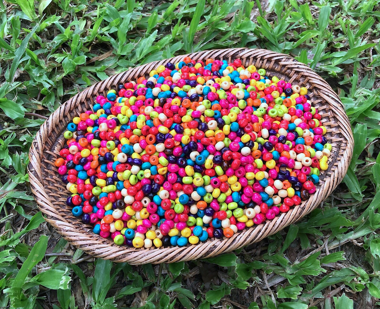 Hmong Tiny Mixed Color wooden beads 5 mm 50 grams ethnic boho | Etsy