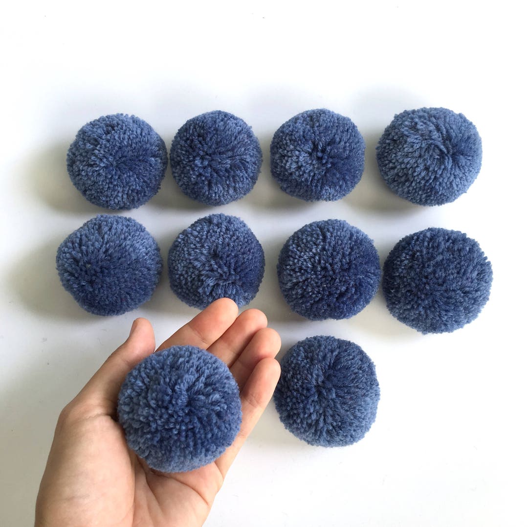 Slate Blue Big Pom Pom 2 Inches, Boho Decor Party Decor Yarn Pom Pom - Etsy