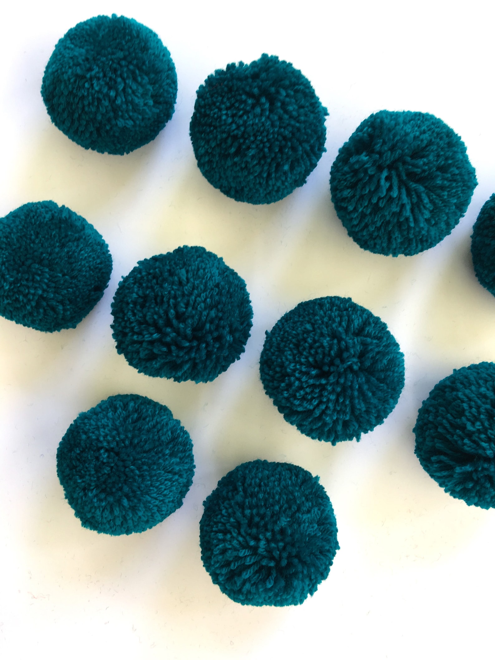 Teal Big Pom Pom 2 Inches Boho Decor Party Supplies Yarn Pom - Etsy