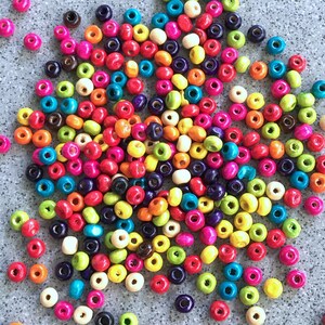 Hmong Tiny Mixed Color Wooden Beads 5 Mm 50 Grams, Ethnic Boho Crafts ...