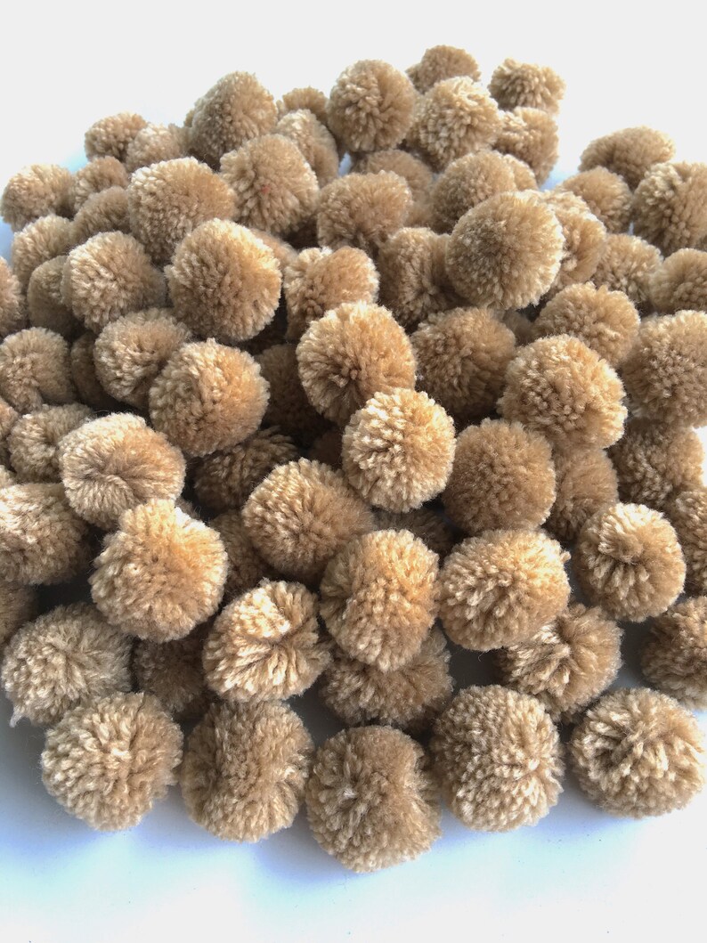 Light Brown Yarn Pom Poms 1 Inch Decorative Ball Jewelry - Etsy