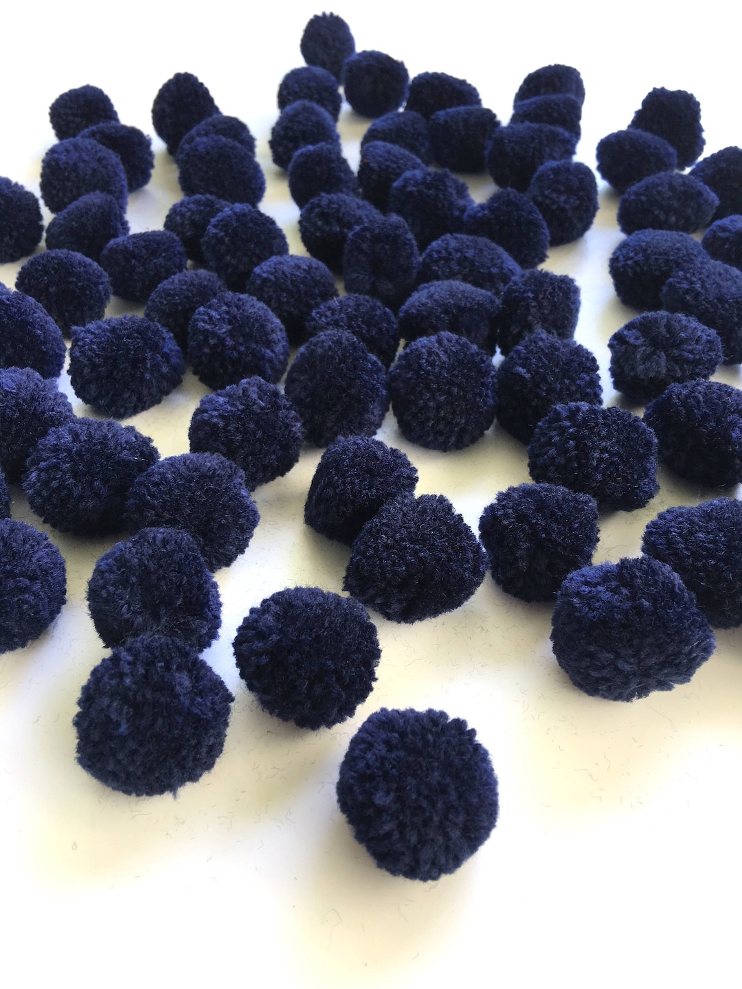 Navy Blue Yarn Pom Poms: 1 Inch Craft Balls - Etsy