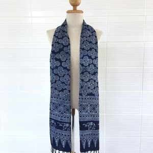 Handmade Tribal Hmong Indigo Batik Scarf, Wax Hand Block Handmade Batik ...