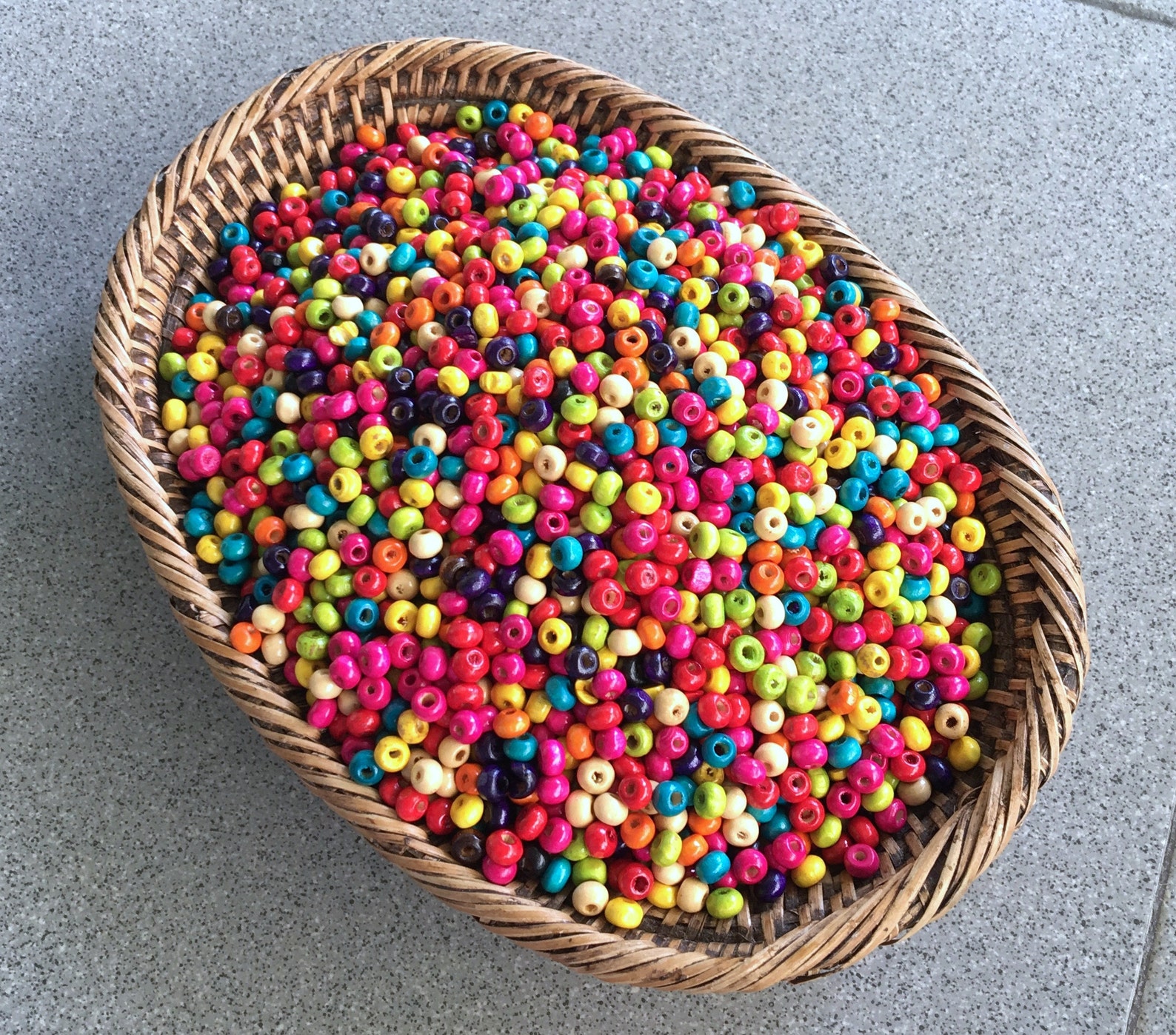 Hmong Tiny Mixed Color wooden beads 5 mm 50 grams ethnic boho | Etsy