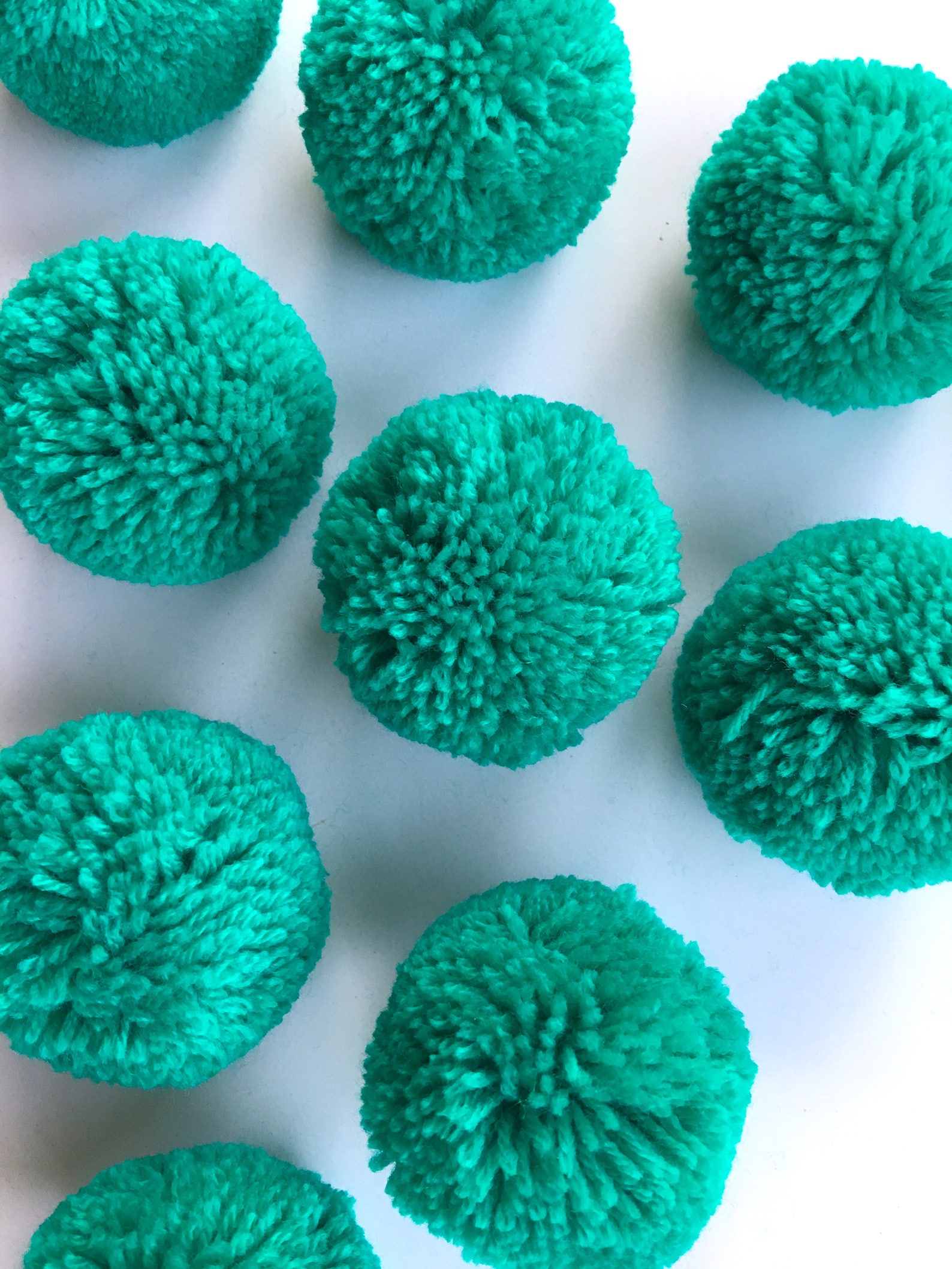 Persia Mint Big Pom Pom 2 Inches Boho Decor Party Decor Yarn | Etsy