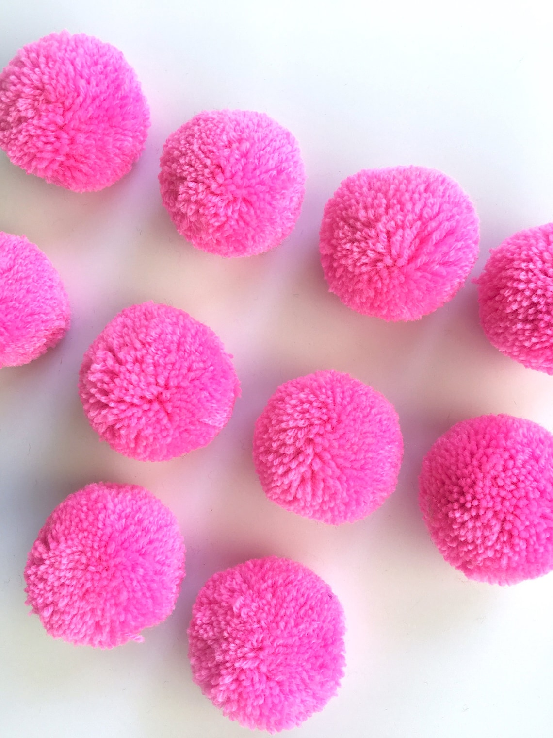 Pink Big Pom Pom 2 inches Boho Decor Party Decor yarn pom pom | Etsy