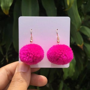 Mini Pom Pom Earrings, 60 Colors Available, Gifts for Her, Everyday ...