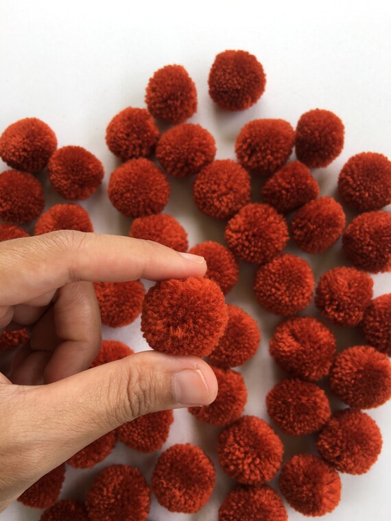 Rust Yarn Pom Poms 1 Inch Decorative Ball Jewelry Making | Etsy