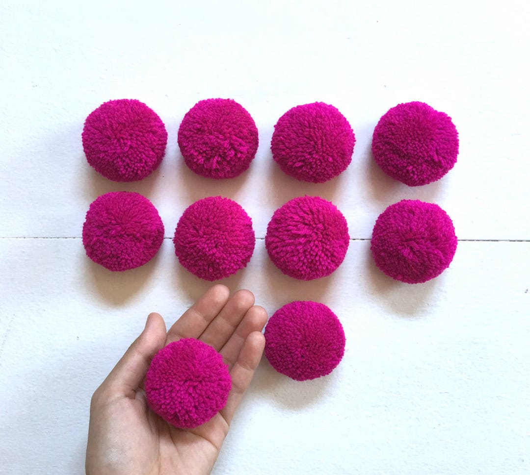 Magenta Yarn Pom Pom: 2-inch Boho Party Decor - Etsy