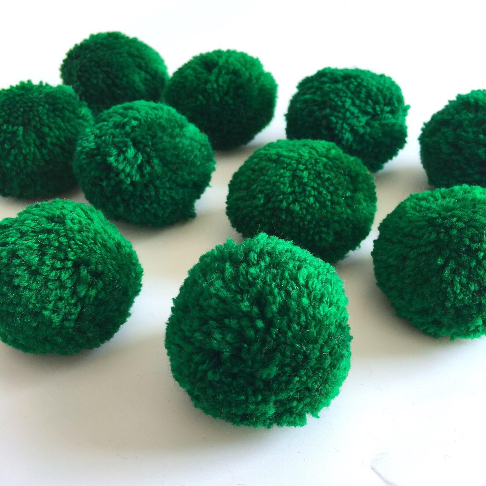 Dark Green Big Pom Pom 2 Inches Boho Decor Party Supplies | Etsy