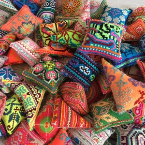 Set of 5 Pieces Hmong Embroidered Stuff Small Pillows Made | Etsy