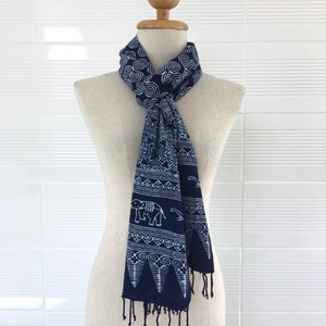 Handmade Tribal Hmong Indigo Batik Scarf wax hand block | Etsy
