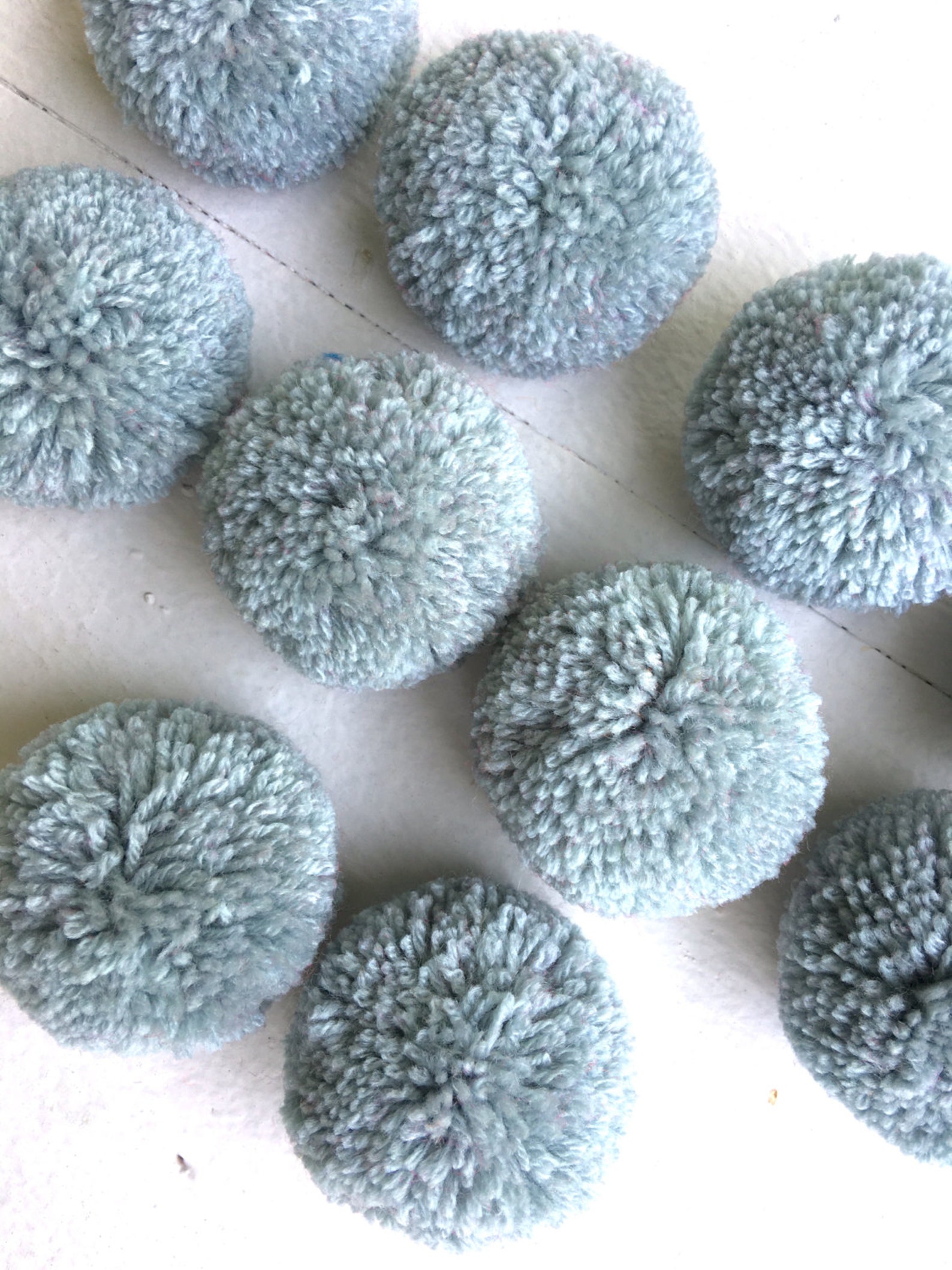 Light Gray Big Pom Pom 2 Inches Boho Decor Party Supplies | Etsy