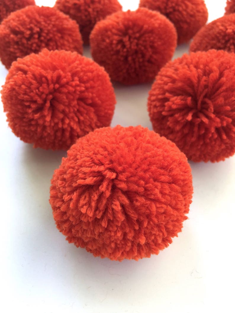 Brick Big Pom Pom 2 Inches Boho Decor Party Supplies Yarn Pom | Etsy