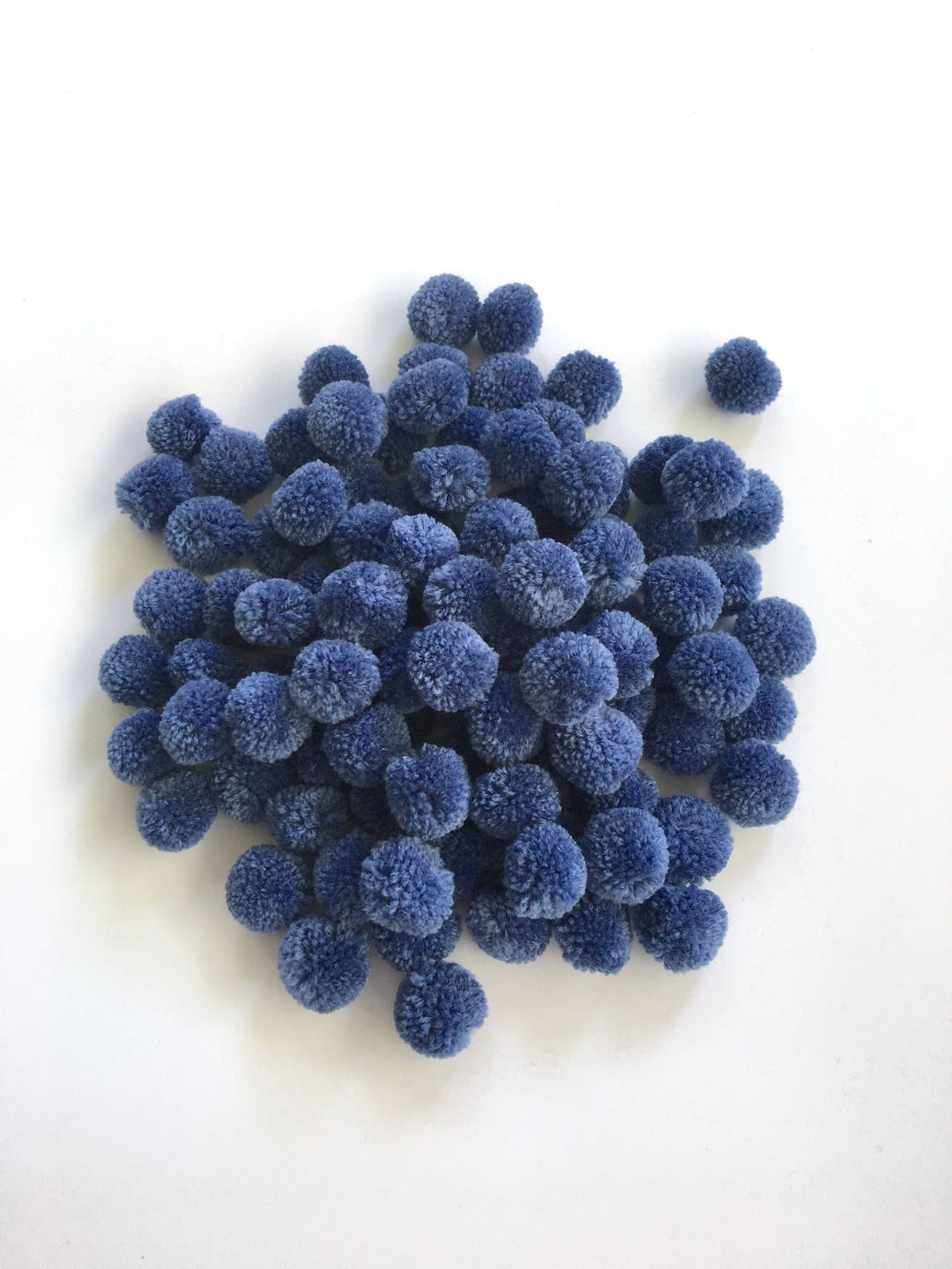 Slate Blue Yarn Pom Poms: 1" Boho Nursery Decor - Etsy