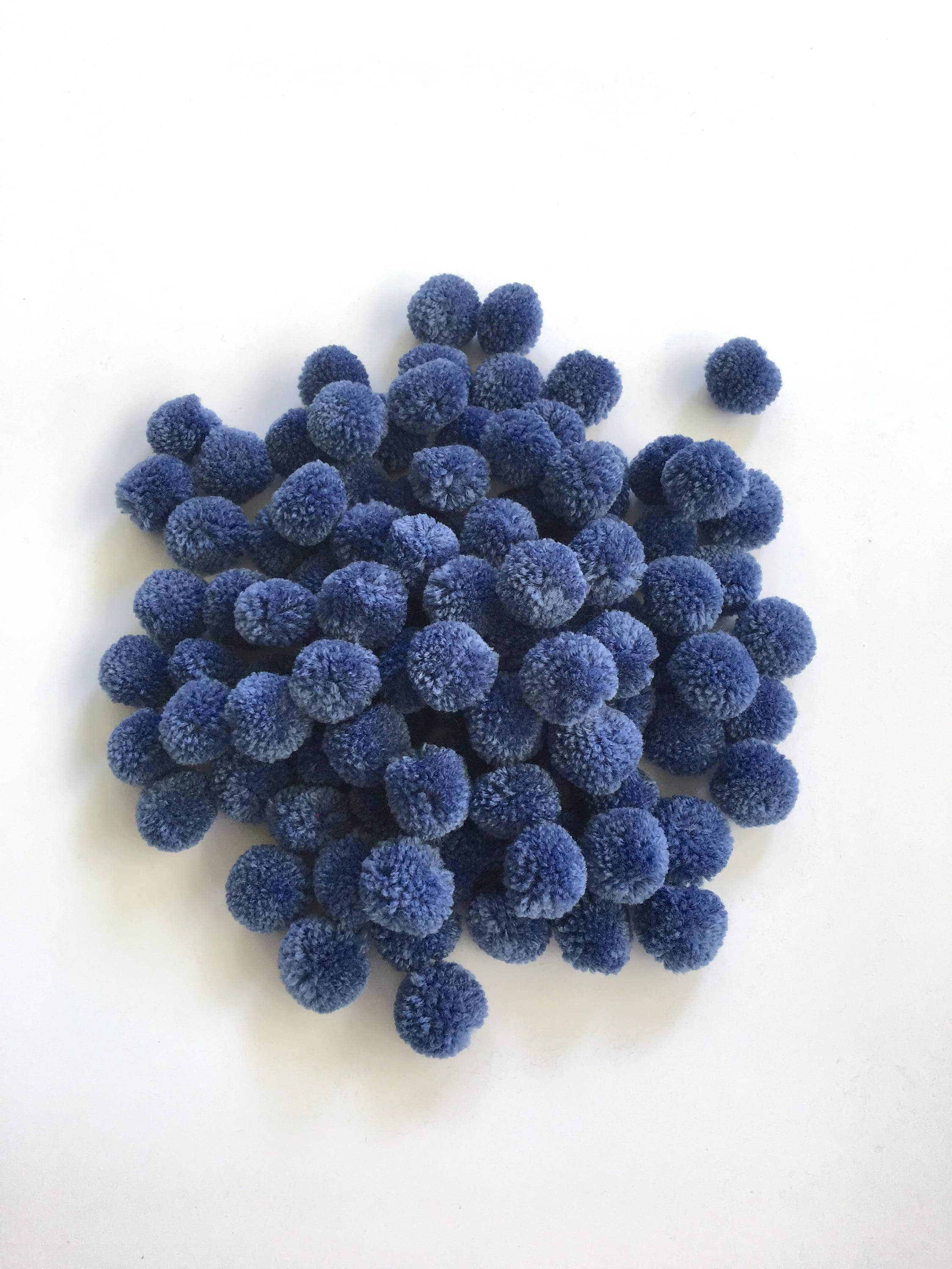 Slate Blue Yarn Pom Poms 1 Inch Decorative Ball Jewelry | Etsy
