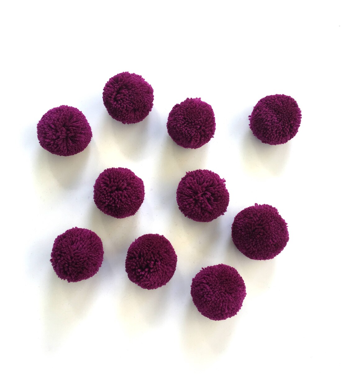 Red Violet Big Pom Pom 2 Inches Boho Decor Party Supplies | Etsy