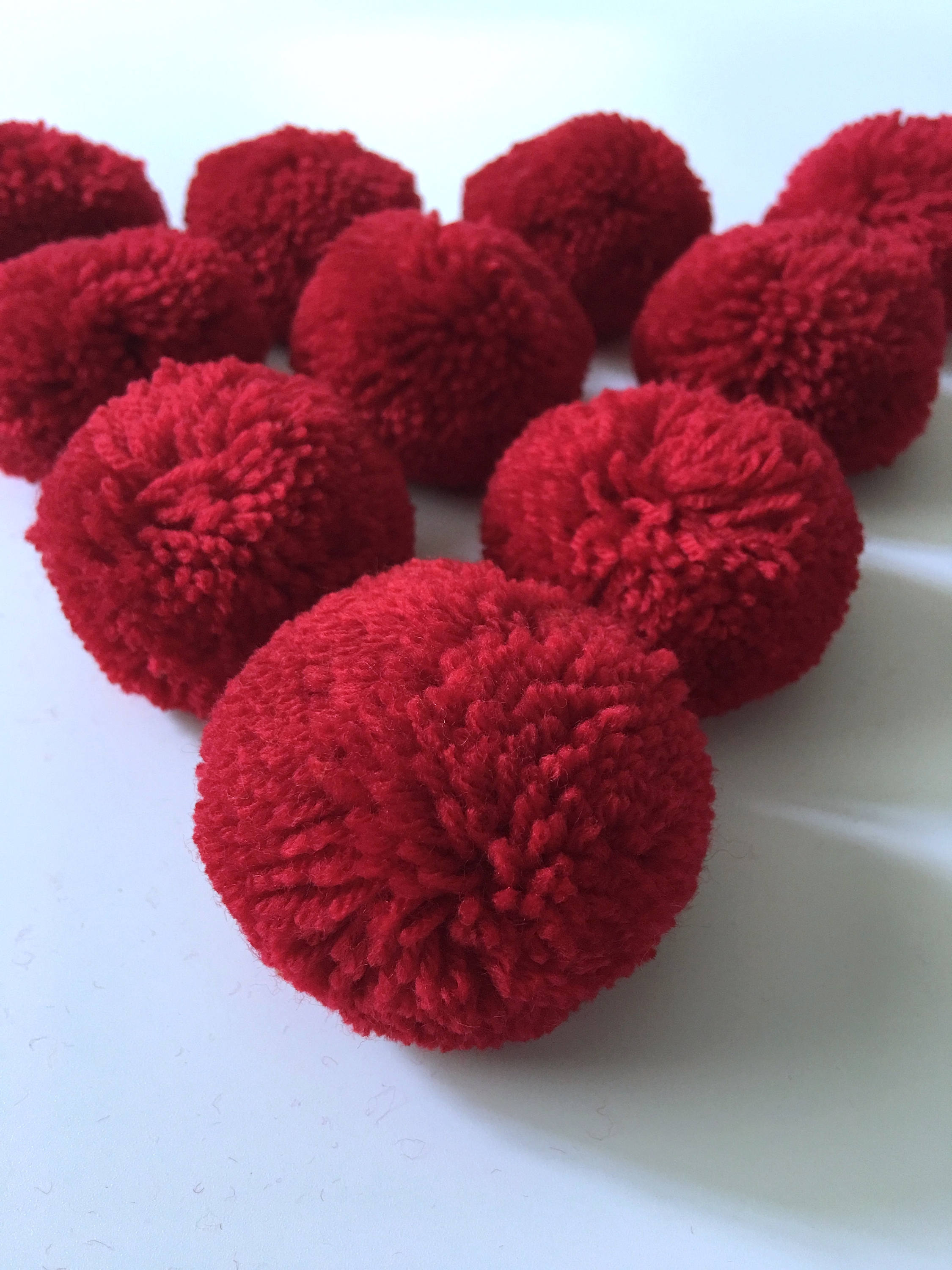 Burgundy Big Pom Pom 2 inches Boho Decor Party Supplies yarn | Etsy