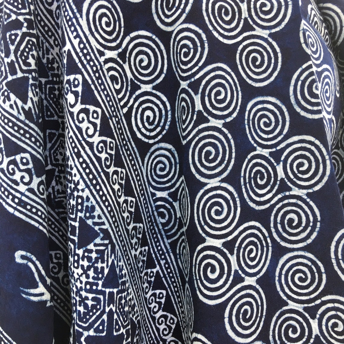 Handmade Tribal Hmong Indigo Batik Scarf wax hand block | Etsy