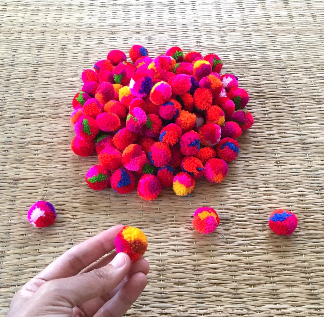 Multi Color Yarn Pom Poms 1 Inch Decorative Ball Jewelry - Etsy UK