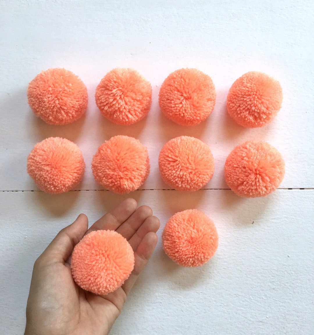 Salmon Cotton Pom Pom: 2" Boho Party Decor Supplies - Etsy