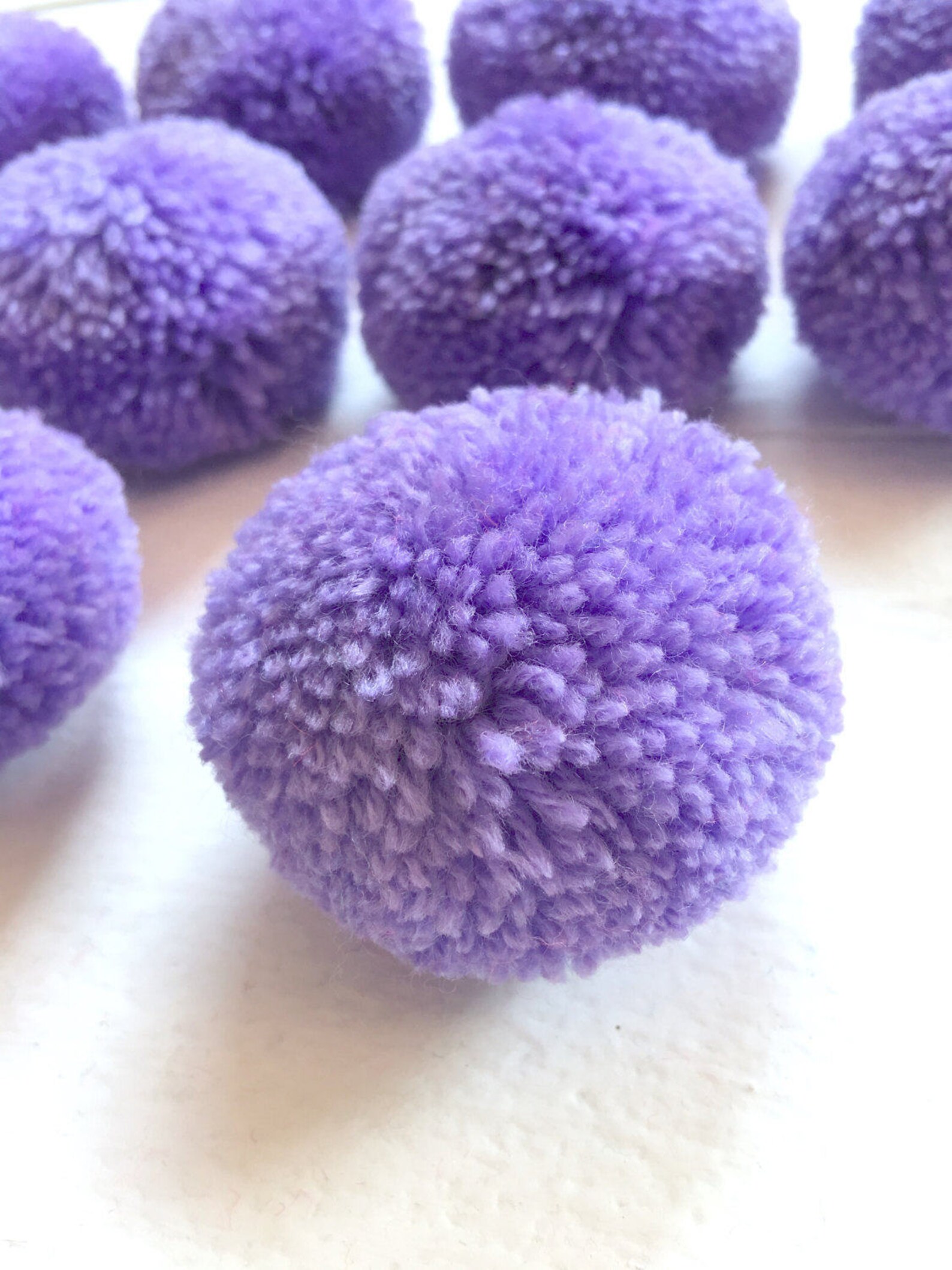 Lavender Big Pom Pom 2 Inches Boho Decor Party Supplies Yarn - Etsy