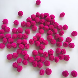 Magenta Yarn Pom Poms: 1-inch Craft Supply, Jewelry Making - Etsy