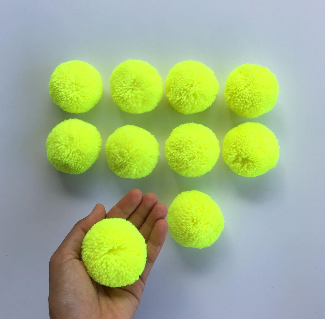 Neon Citrus Big Pom Pom 2 Inches, Boho Decor Party Supplies Yarn Pom ...