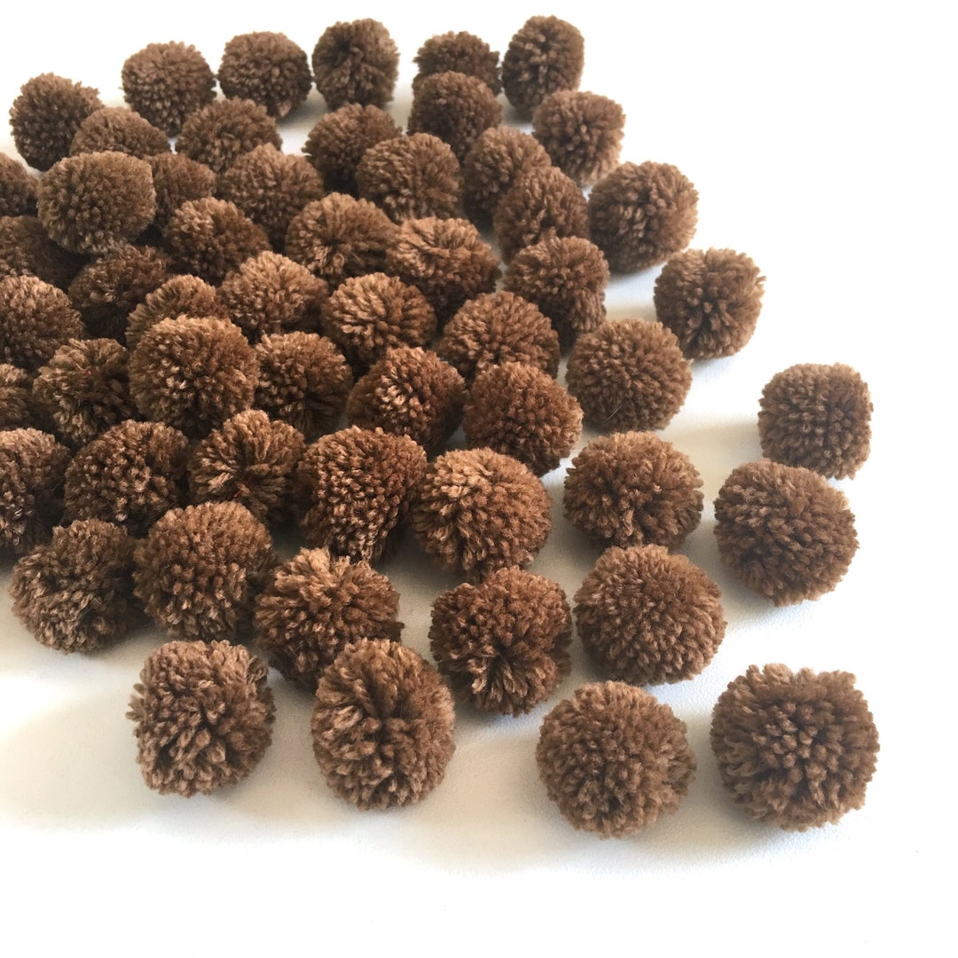 Coffee Brown Yarn Pom Poms: 1" Boho Decor Balls - Etsy