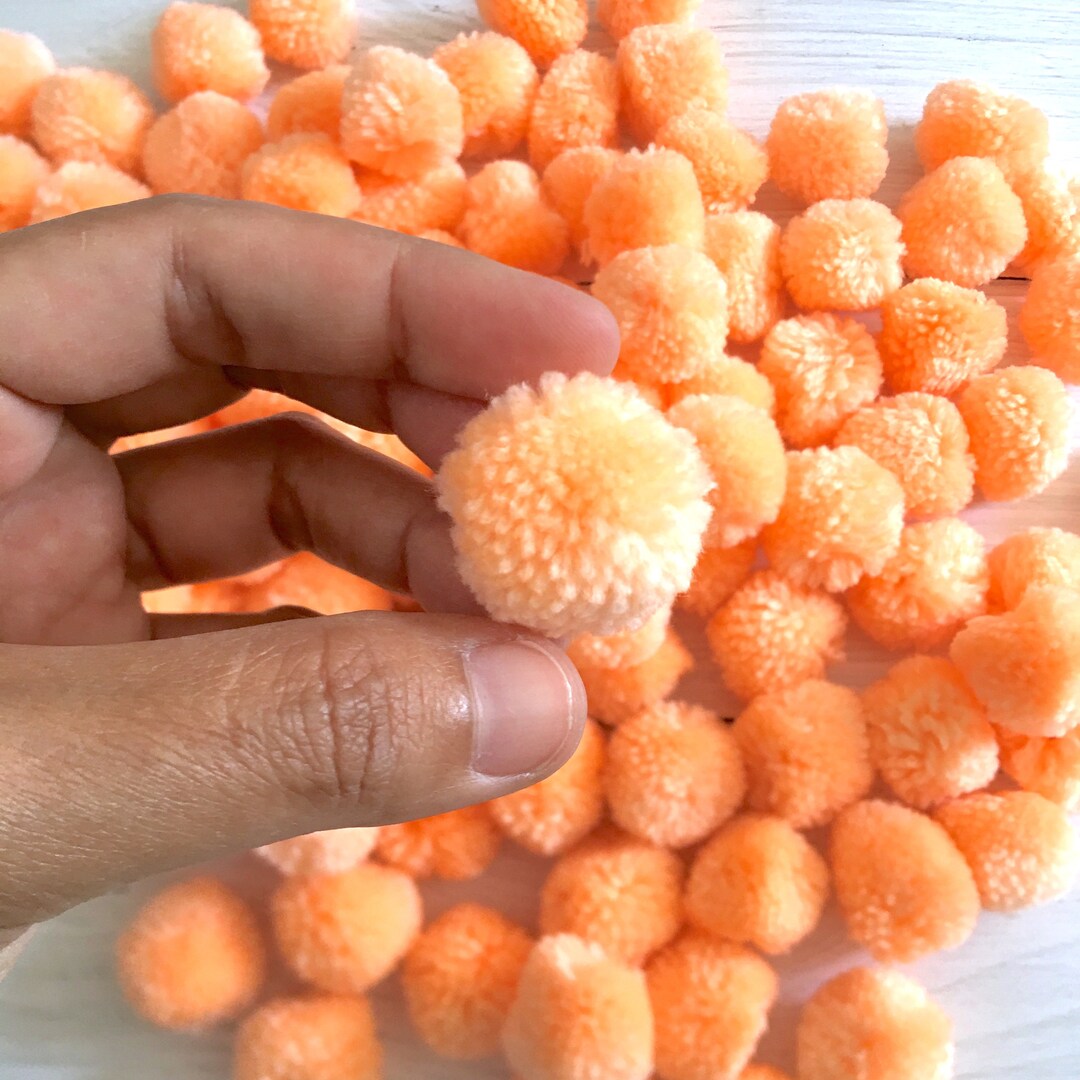 Peach Yarn Pom Poms: 1-inch Decorative Balls for Jewelry & Garland - Etsy