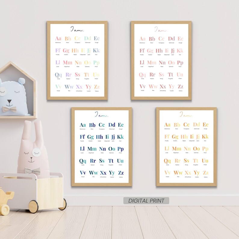 I Am ABC Affirmation Alphabet Printable – Kids Wall Art Bundle ...