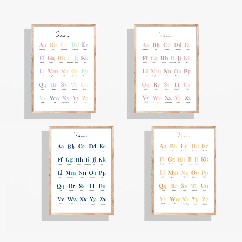 I Am ABC Affirmation Alphabet Printable – Kids Wall Art Bundle ...