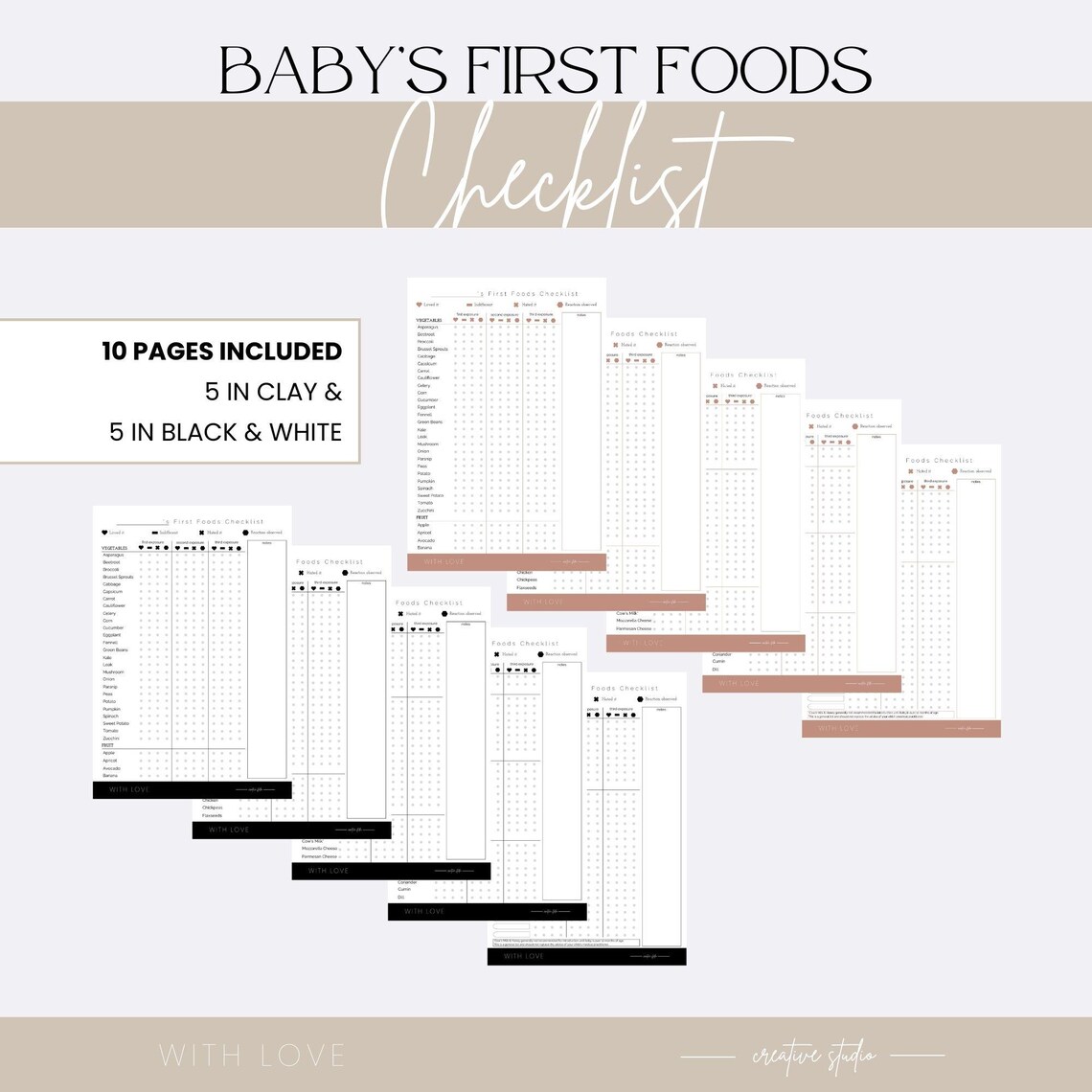Baby's First Foods Checklist Printable Babys First Foods Checklist ...