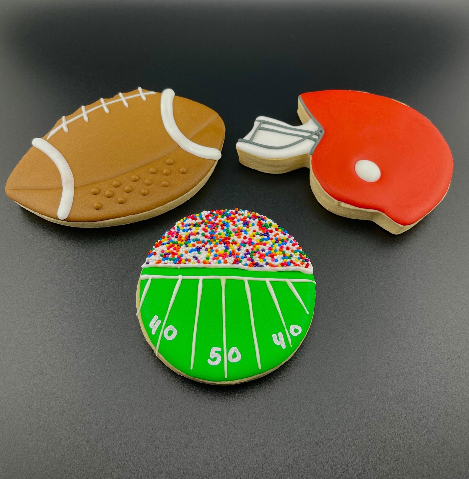 1/2 Dozen Football Themed Cookies, Helmet Cookie, Sports Cookies, Game ...