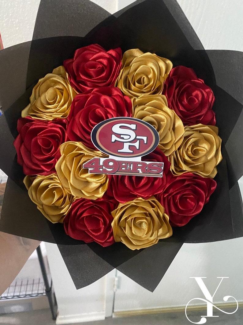 49ers Ribbon Rose Bouquet - Etsy