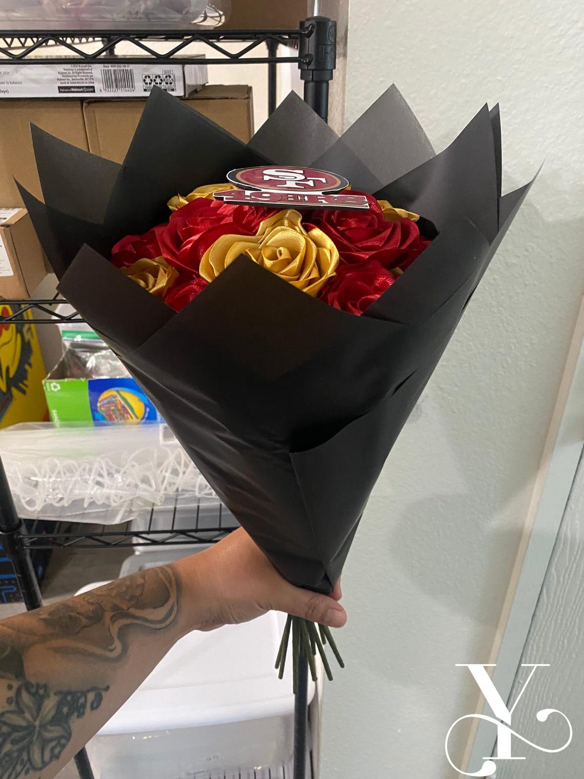 49ers Ribbon Rose Bouquet - Etsy