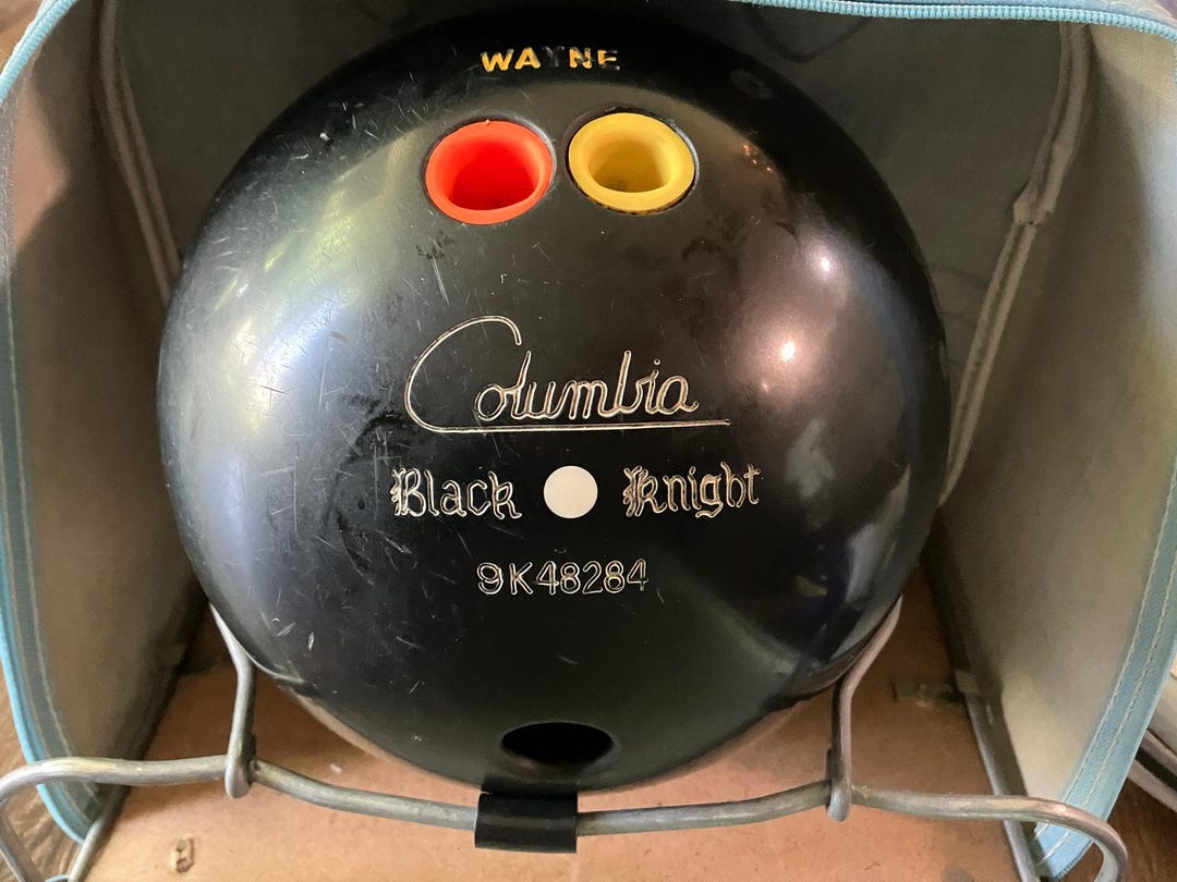 Columbia Black Knight Bowling Ball Vintage 60s With Case - Etsy