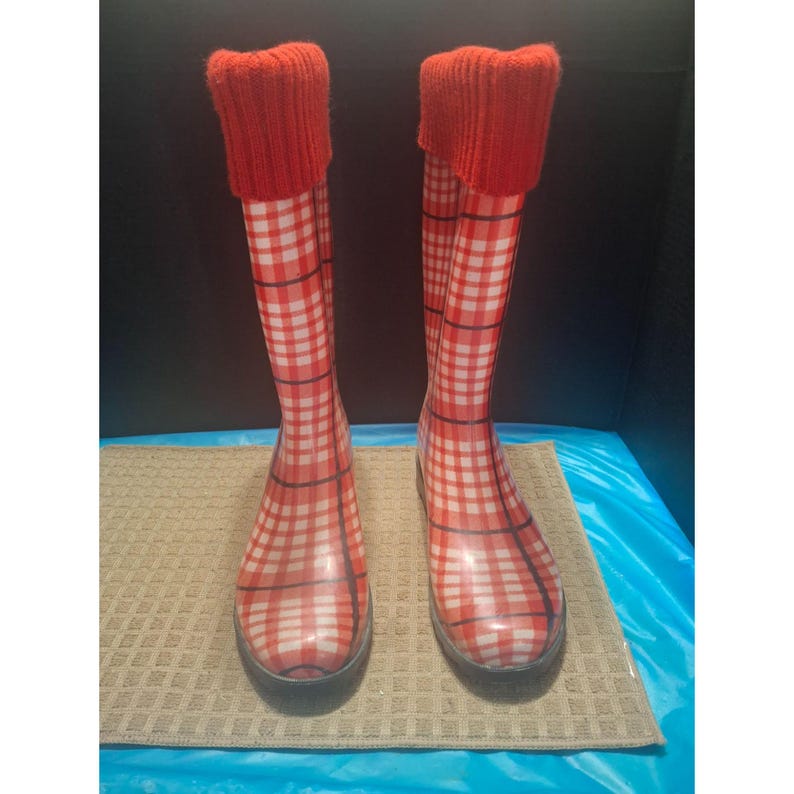 Kansas City Chiefs Red Plaid Rain Boots XS - Etsy