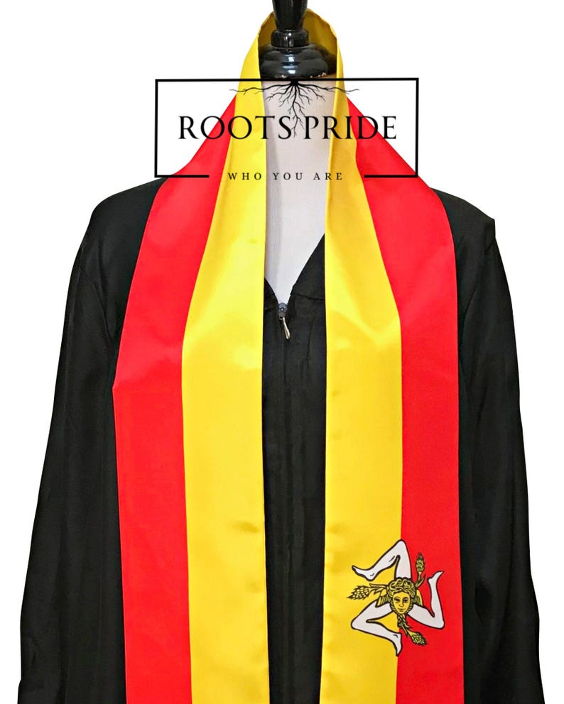 DOUBLE SIDED Italy Sicily Flag Graduation Stole / Sicily Flag Sash ...