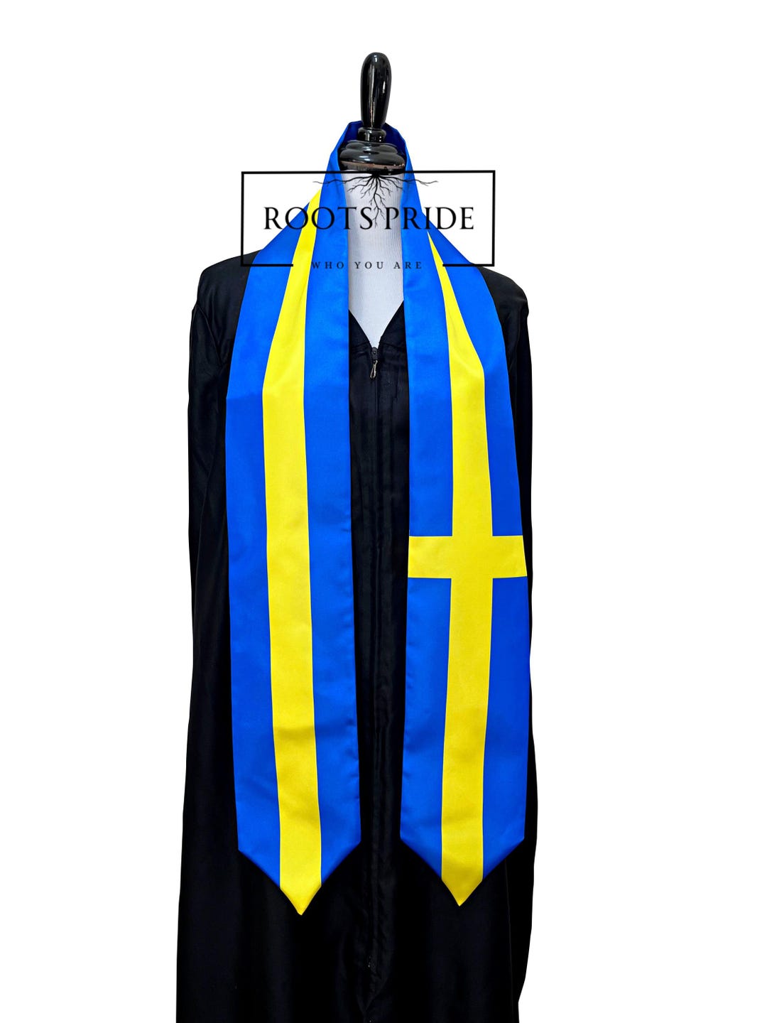 DOUBLE SIDED Sweden Flag Graduation Stole / Sweden Flag Sash / Swedish ...