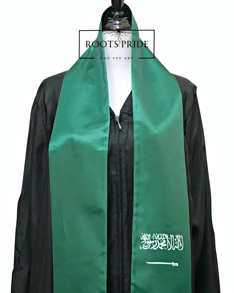 DOUBLE SIDED Saudi Arabia Flag Graduation Stole / Saudi Arabia Flag ...