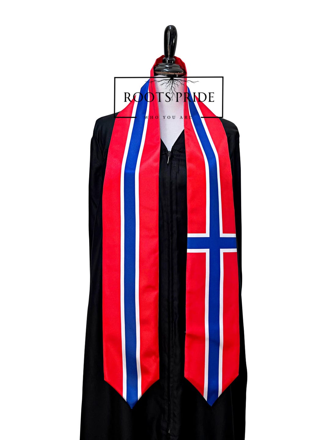 DOUBLE SIDED Norway Flag Graduation Stole / Norway Flag Colors Sash ...
