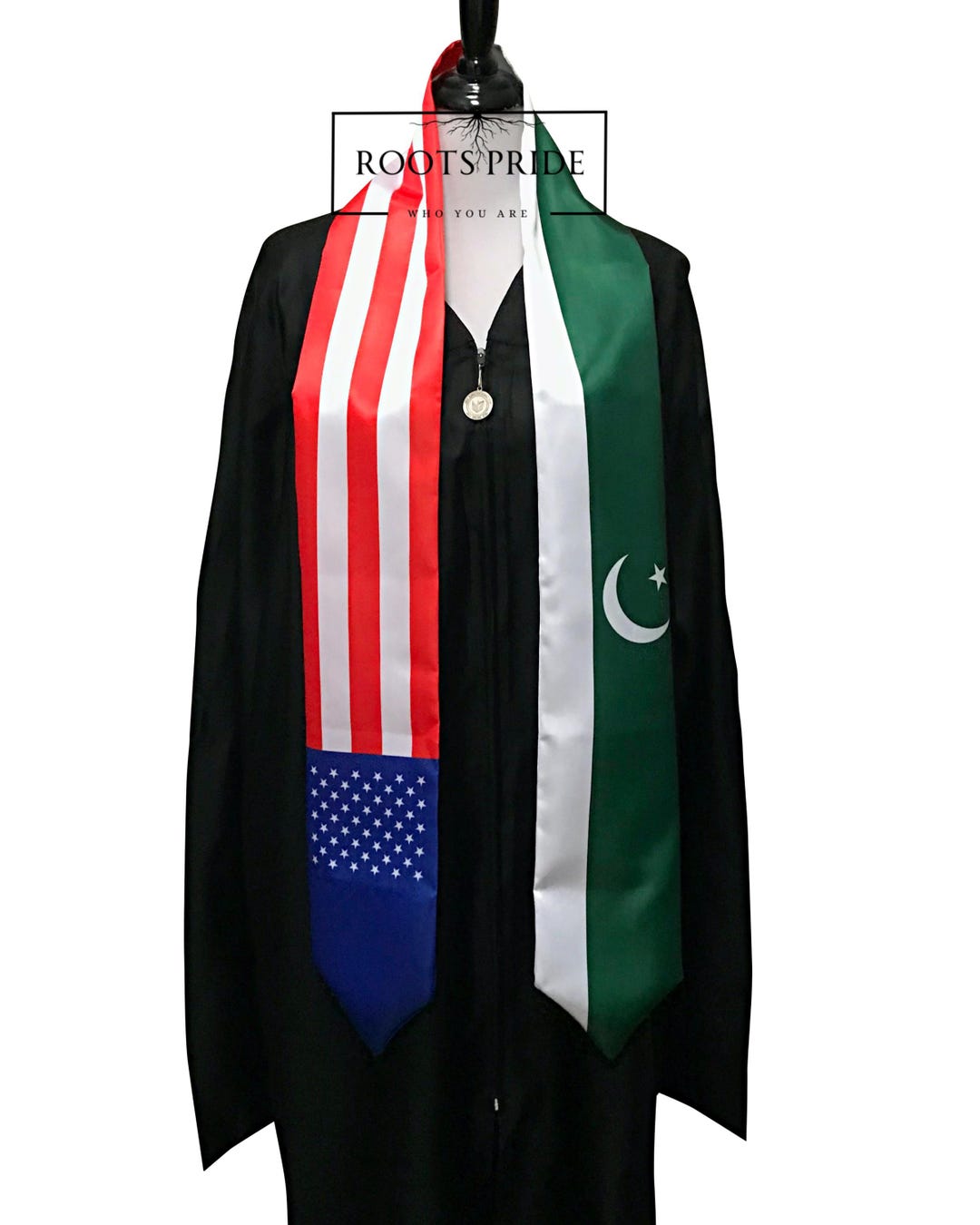 Pakistani American Mix Flags Graduation Stole / United States Pakistan ...