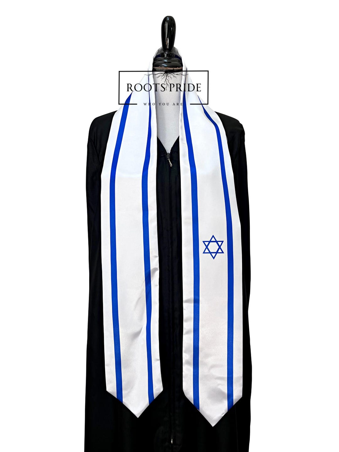 DOUBLE SIDED Israel Flag Graduation Stole / Israel Flag Sash / Israeli ...
