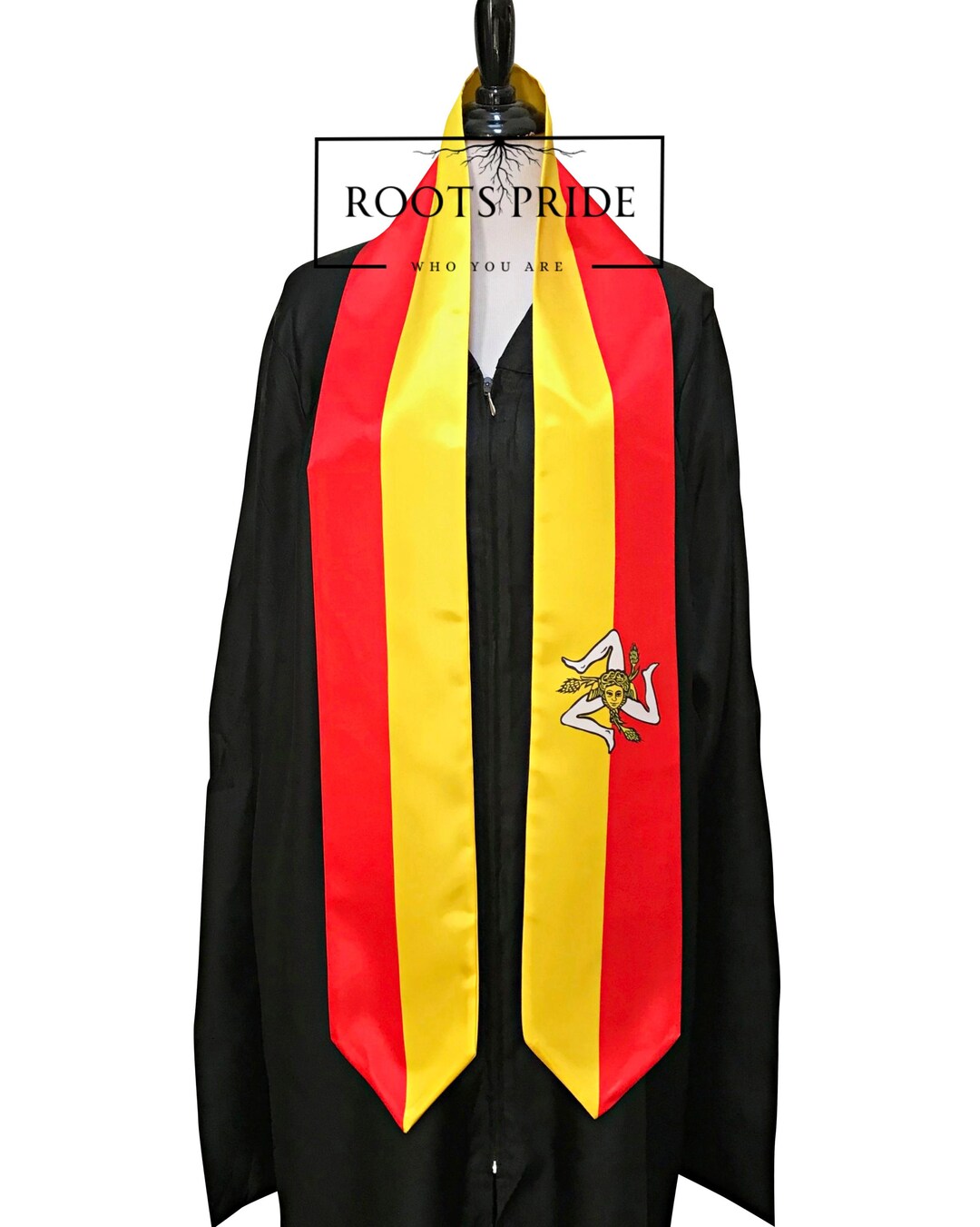 DOUBLE SIDED Italy Sicily Flag Graduation Stole / Sicily Flag Sash ...